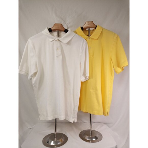 Lands' End | Shirts | Lands End Mens White Yellow Polos Size Medium 384 ...